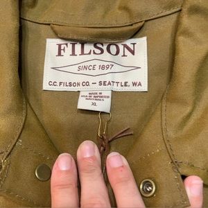 Filson | Jackets & Coats | Filson Tin Cloth Cruiser Dark Tan Jacket ...